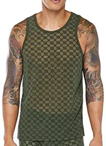 Savage X, Men's Flocked Monogram Tank, Deep Forest Green, M