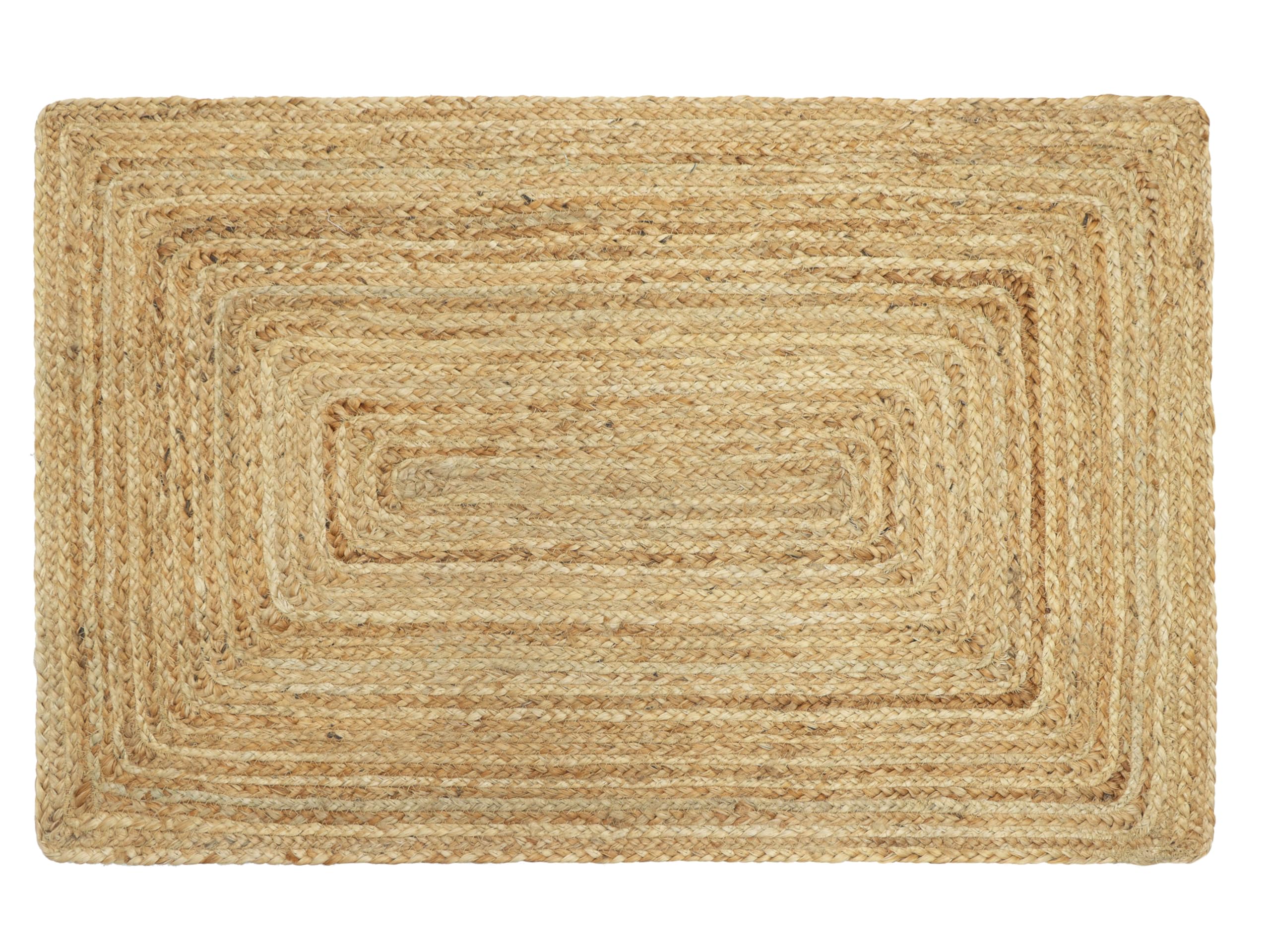 COTTON CRAFT Braided Jute Area Rug - 100% Jute Handspun Chunky Textured Neutral Reversible Rug - Throw Rug - Accent Rug Carpet - Rustic Farmhouse Entryway Living Room Bedroom Décor - 22 x 34 - Natural