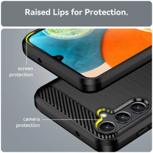 for Samsung Galaxy A14 5G case,Galaxy A14 case with HD Screen Protector,Fashion Shock-Absorption Flexible TPU Bumper Soft Rubber Protective Phone Case Cove for Samsung Galaxy A14 5G, Black