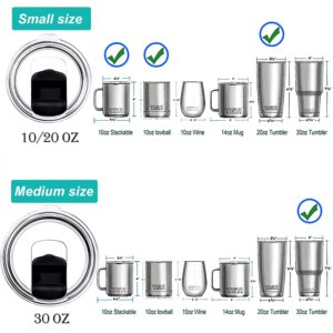 KISSWILL Magnetic Tumbler Lid 20 oz & 30 oz, Set of 2 Tumbler Lid with 6 Pcs Replacement Magslider Compatible with YETI Rambler, Ozark Trail, Old Style Rtic and More