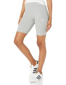 adidas originals women's adicolor essentials short leggings, medium grey heather, x-large