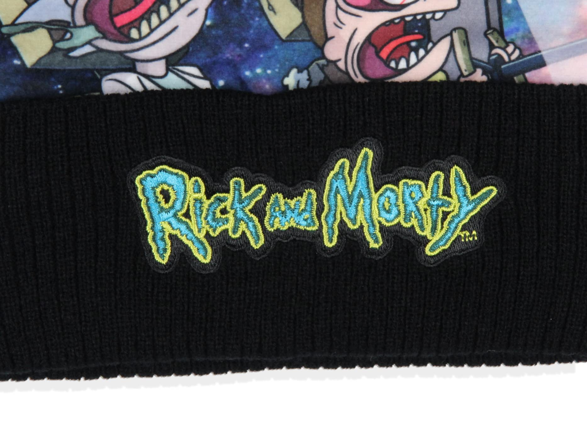 Rick And Morty Spaceship G-Force Embroidered Cuffed Pom Beanie Hat