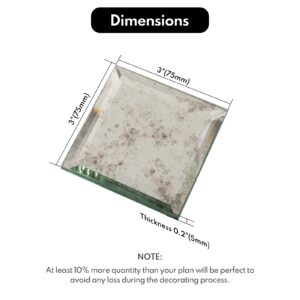 Lovdeco Peel and Stick 3 Inch Light Antique Mirror Backsplash, Square Tile for Kitchen Bathroom (32 Sheets, 2 SQ.FT.)