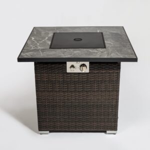 30inch outdoor fire table propane gas fire pit table with lid gas fire pit table with glass rocks and rain cover