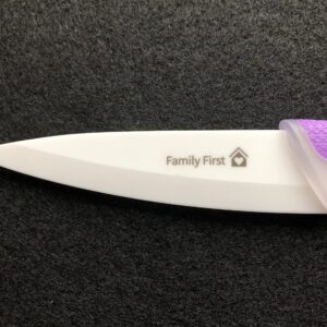 Ceramic Knife Set One 6" Chef Knife & One 4" All Purpose Knife With Large Ergo-Handle (Purple & White)