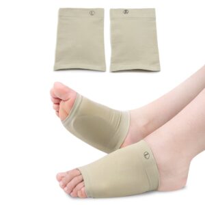 qtqgoitem 1 pair khaki oval shaped silicone pad foot relaxation protective sleeves (model: 766 cdb 7d3 ede ddb)