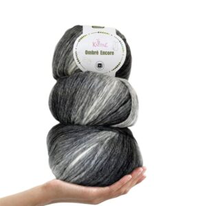 ombré-encore super soft thick variegated yarn #5 weight for knitting & crochet chunky scarves, blankets, hats, cowls, shawls, acrylic, 3 balls, 507yds/420g (black snowstorm)