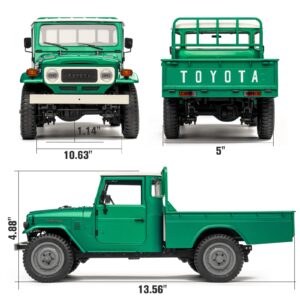 BEEZRC FMS 1/12 RC Crawler Toyota FJ45 Official RTR Green 2.4GHz 4WD Brushed Remote Control Car RTR RC Truck Vehicle Models Hobby Grade RC Carwith Intelligent Lighting for Adults Kids (Green)