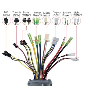 Motor Brushless Controller, 36V/48V 500/750W Waterproof LCD Display Panel Brushless Motor Controller Kit, Scooter Brushless Motor Speed Controller with LCD Panel for Electric Bicycle, EBike, Scooter