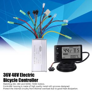 Motor Brushless Controller, 36V/48V 500/750W Waterproof LCD Display Panel Brushless Motor Controller Kit, Scooter Brushless Motor Speed Controller with LCD Panel for Electric Bicycle, EBike, Scooter