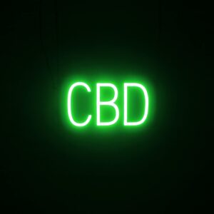 spellbrite cbd neon-led sign for smoke shops. 13.3" x 6.3" ultra bright, energy efficient, long-life led. visible indoors from 500+ feet with 8 animation settings (green)