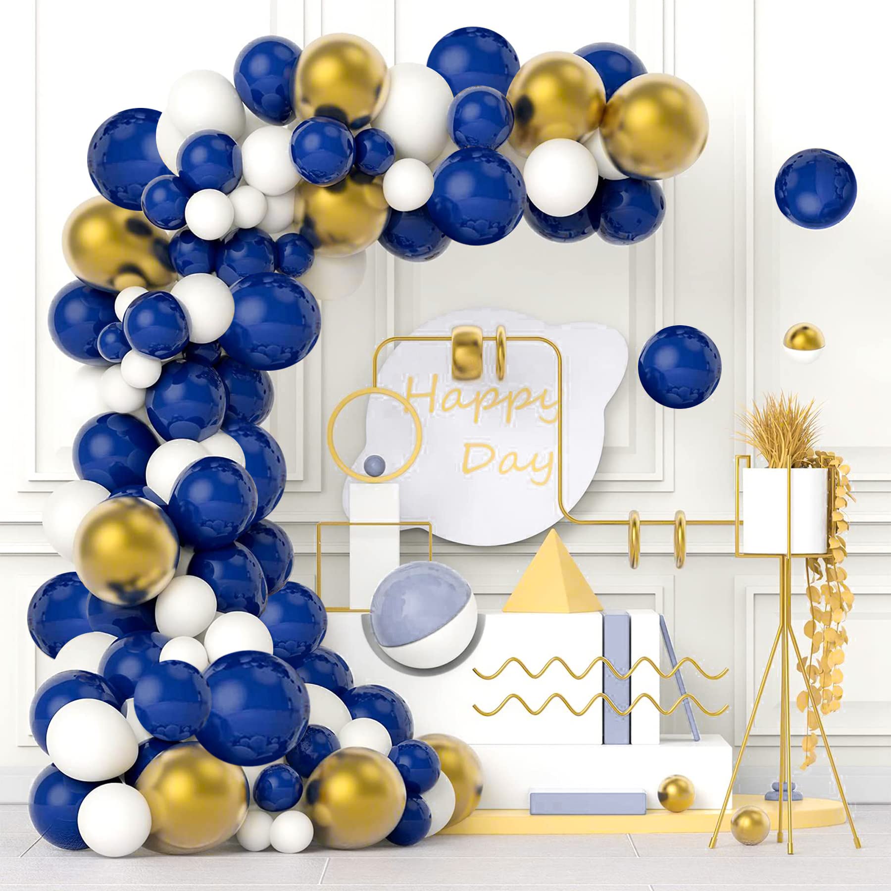 CANREVEL Metallic Gold Balloons - 100pcs Different Sizes 15/10/12/18 Inch Chrome Gold Latex Balloons Garland Arch Kit for Birthday Party Graduation Baby Shower Wedding Holiday Balloon Decoration