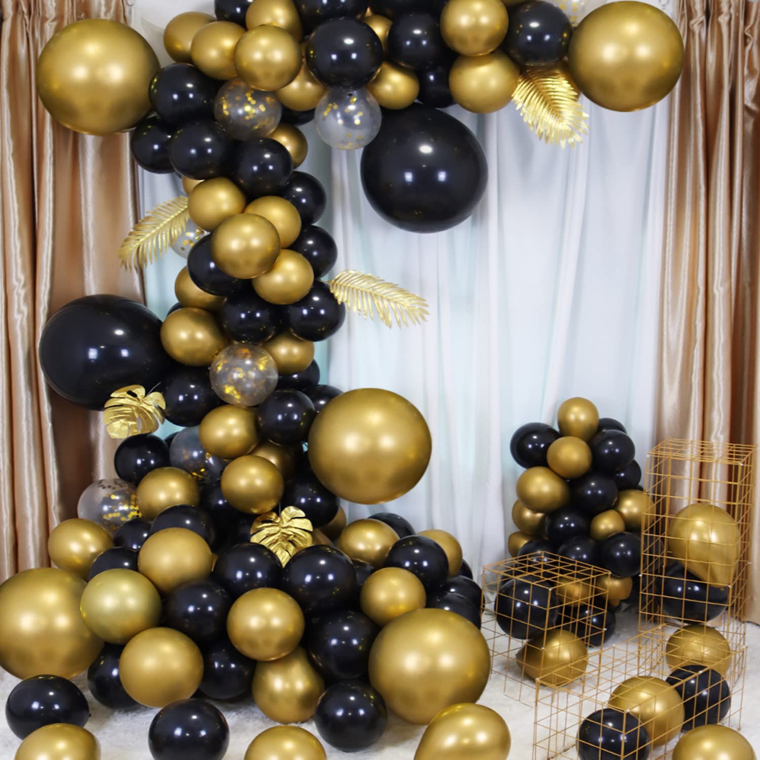 CANREVEL Metallic Gold Balloons - 100pcs Different Sizes 15/10/12/18 Inch Chrome Gold Latex Balloons Garland Arch Kit for Birthday Party Graduation Baby Shower Wedding Holiday Balloon Decoration