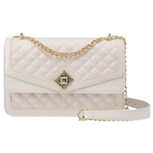 lovevook white purse for women quilted crossbody bags with chain strap,evening handbag clutch purse 2023 new