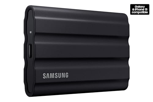 SAMSUNG T7 Shield 4TB Portable SSD - 1050MB/s, Rugged, Water & Dust Resistant, for Content Creators - Black