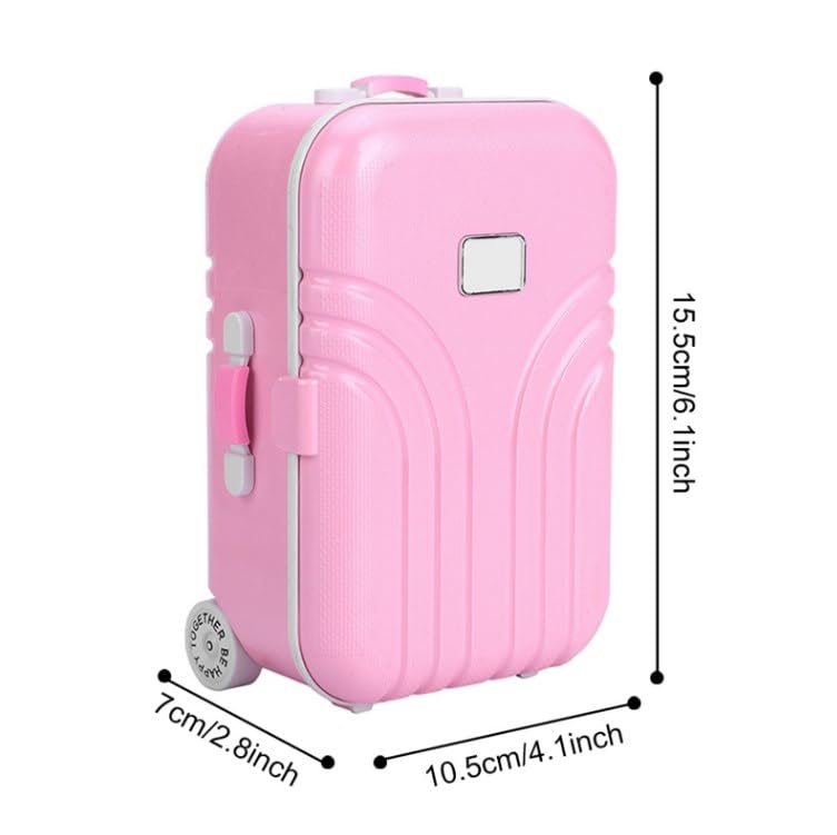 TOPINCN Doll Accessories Carry On Suitcase for Doll Suitcase Luggage Mini Travel Suitcase for 18 Inch Girl Doll Travel Gear Mini Trolley Case Doll Carrier Storage Miniature Suitcase Doll