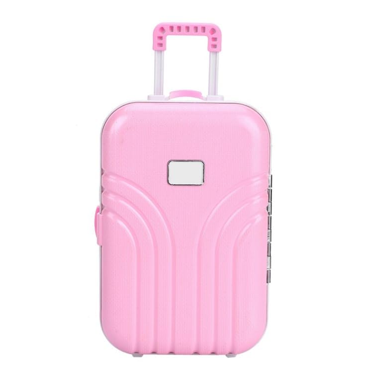 TOPINCN Doll Accessories Carry On Suitcase for Doll Suitcase Luggage Mini Travel Suitcase for 18 Inch Girl Doll Travel Gear Mini Trolley Case Doll Carrier Storage Miniature Suitcase Doll