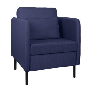 XSPRACER Accent Chairs, Comfy Sofa Chair, Armchair for Reading, Living Room, Bedroom, Waiting Room, Linen, Navy Blue