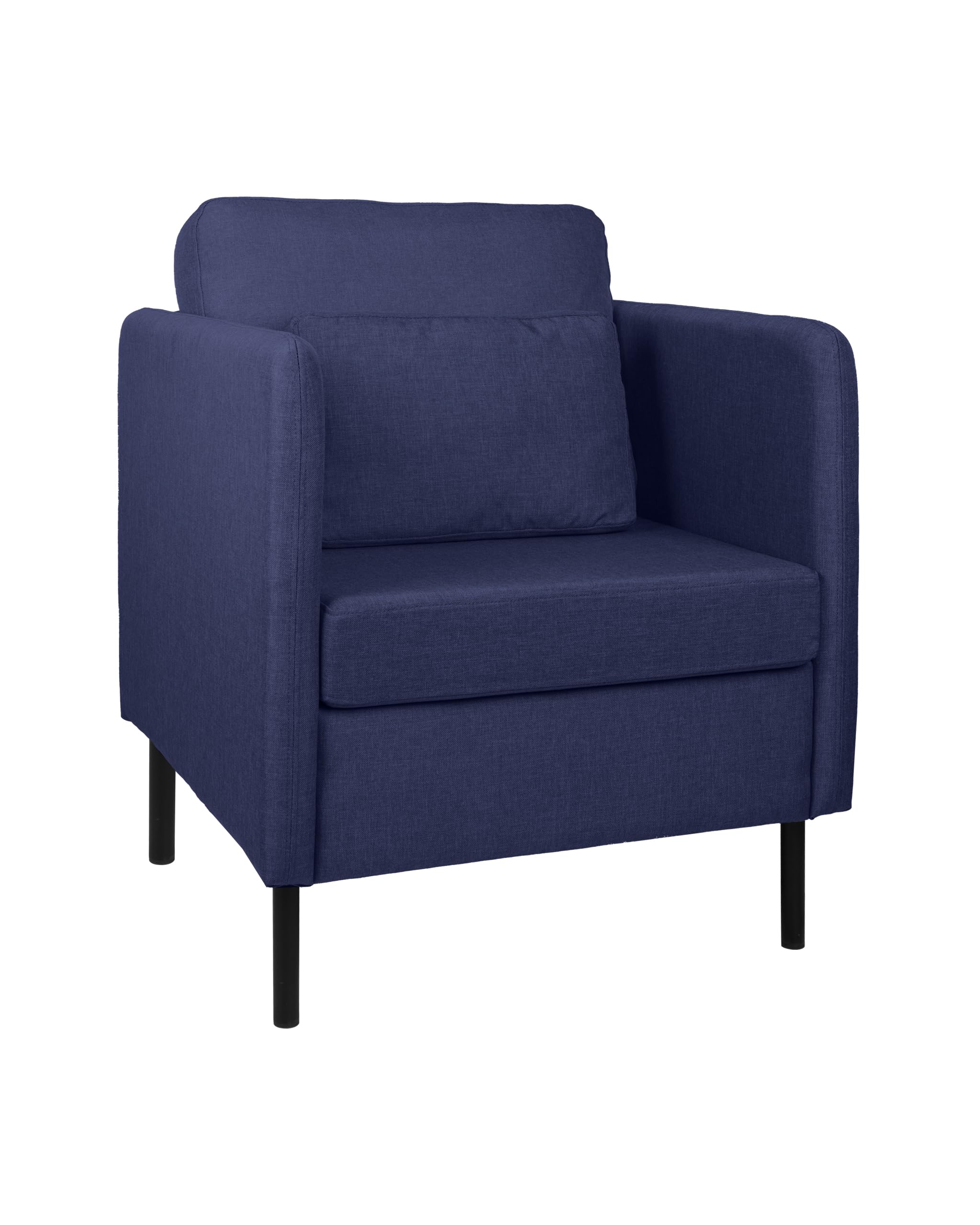 XSPRACER Accent Chairs, Comfy Sofa Chair, Armchair for Reading, Living Room, Bedroom, Waiting Room, Linen, Navy Blue