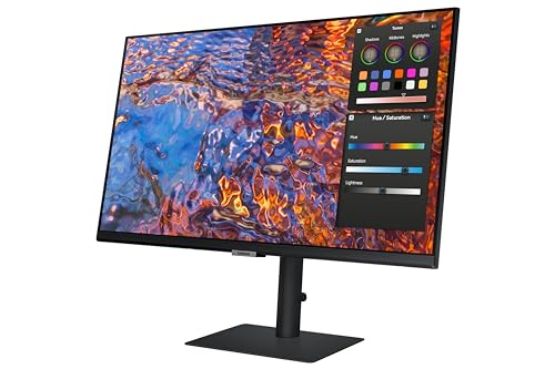 Samsung 27-Inch ViewFinity S80PB Series UHD Computer Monitor, DCI-P3 98%, VESA DisplayHDR 400, IPS Panel, Matte Display, USB-C, PIP/PBP, Intelligent Eye Care, LS27B806PXNXGO, 2023,Black