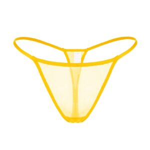 Sexy G String Thongs For Women Lace Sheer Thongs Women Sexy G Strings Mesh Panties See Through Underwear Thong String Tangas T Back Soft Lingerie Black Seamless Thongs For Women No Show Yellow Large