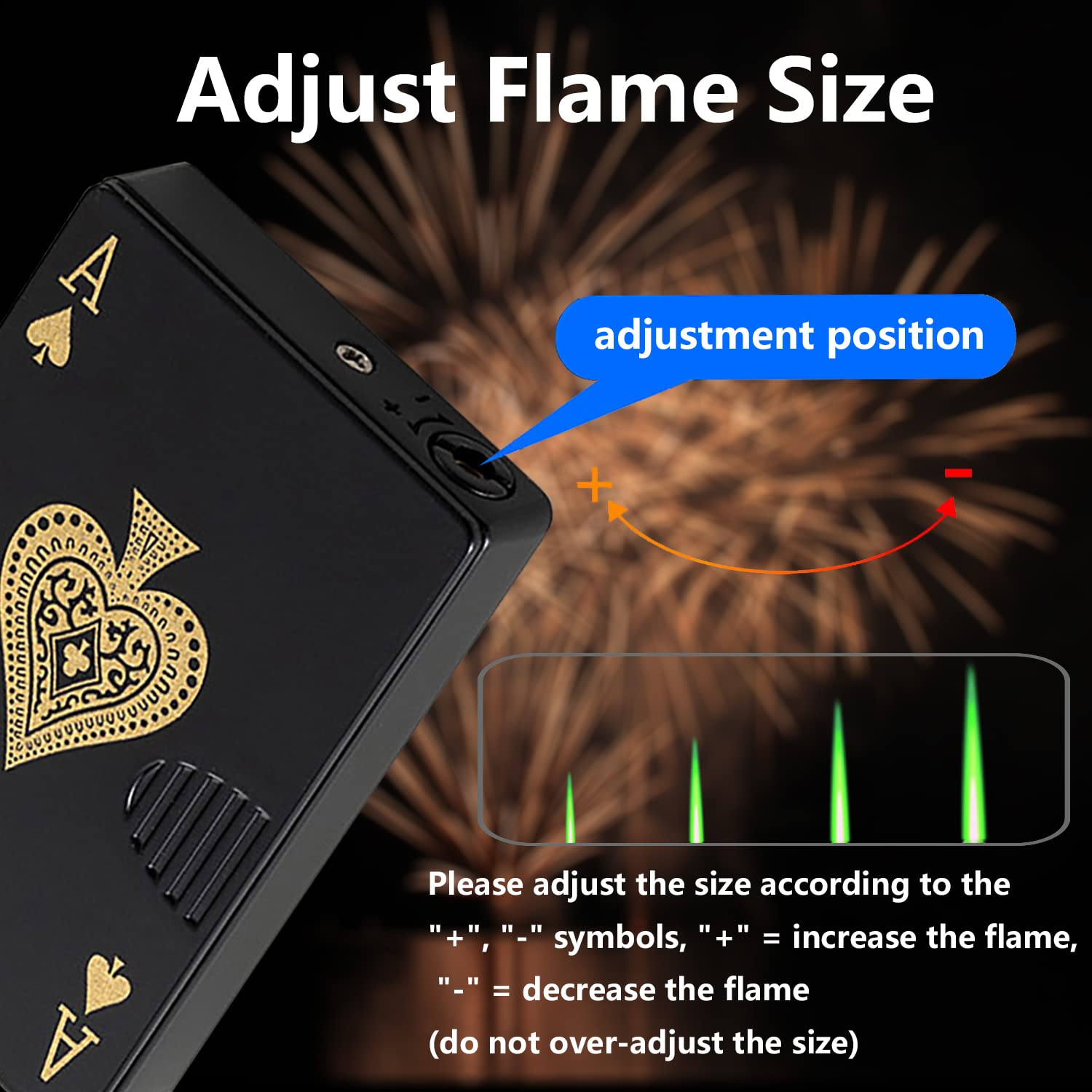 Jet Torch Lighter, Green Flame Ace Card Lighter, Refillable Butane Lighter, Ace of Spades Cool Lighter Windproof Poker Design, Gift for Men/Women