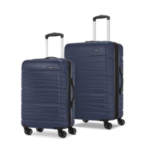 samsonite evolve se hardside expandable luggage with spinners, classic navy, 2pc set (carry-on/medium)