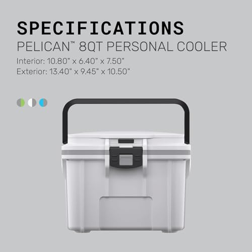 Pelican 8 Quart Personal Lunch Box Cooler (White/Gray)