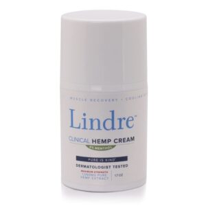 lindre regular strength hemp cream for back knees joints muscles itch. non-greasy, steroid free, dermatologist tested. menthol formula, 1.7oz