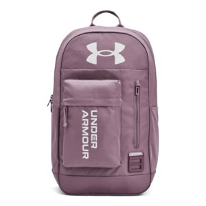 under armour unisex-adult halftime backpack, (500) misty purple/misty purple/metallic cristal gold, one size fits all