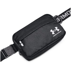 under armour unisex-adult loudon crossbody waist bag, (001) black/black/white, one size fits most