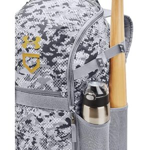 Under Armour Unisex-Adult Utility Baseball Backpack Print, (036) Steel / / Metallic Gold, One Size Fits All