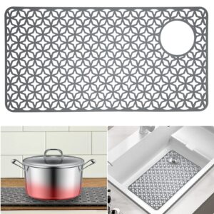 qkvcx sink protectors for kitchen sink,28.25''x 14.2'' sink protectors for kitchen,sink drainage mat- non-slip sink mat for bottom of kitchen farmhouse porcelain sink kitchen sink grid accessory.