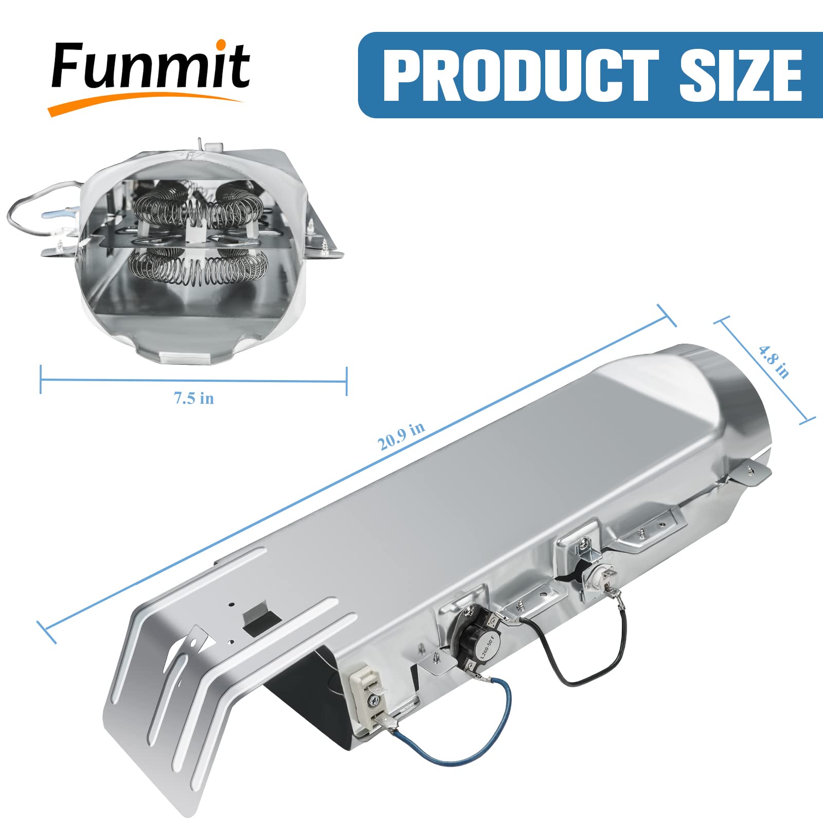 DC97-14486A Dryer Heating Element Heater Duct Assembly Replacement for Samsung Dryer Parts Replace DC97-14486D DC97-08891A 1795935 AP4342351 PS2432265