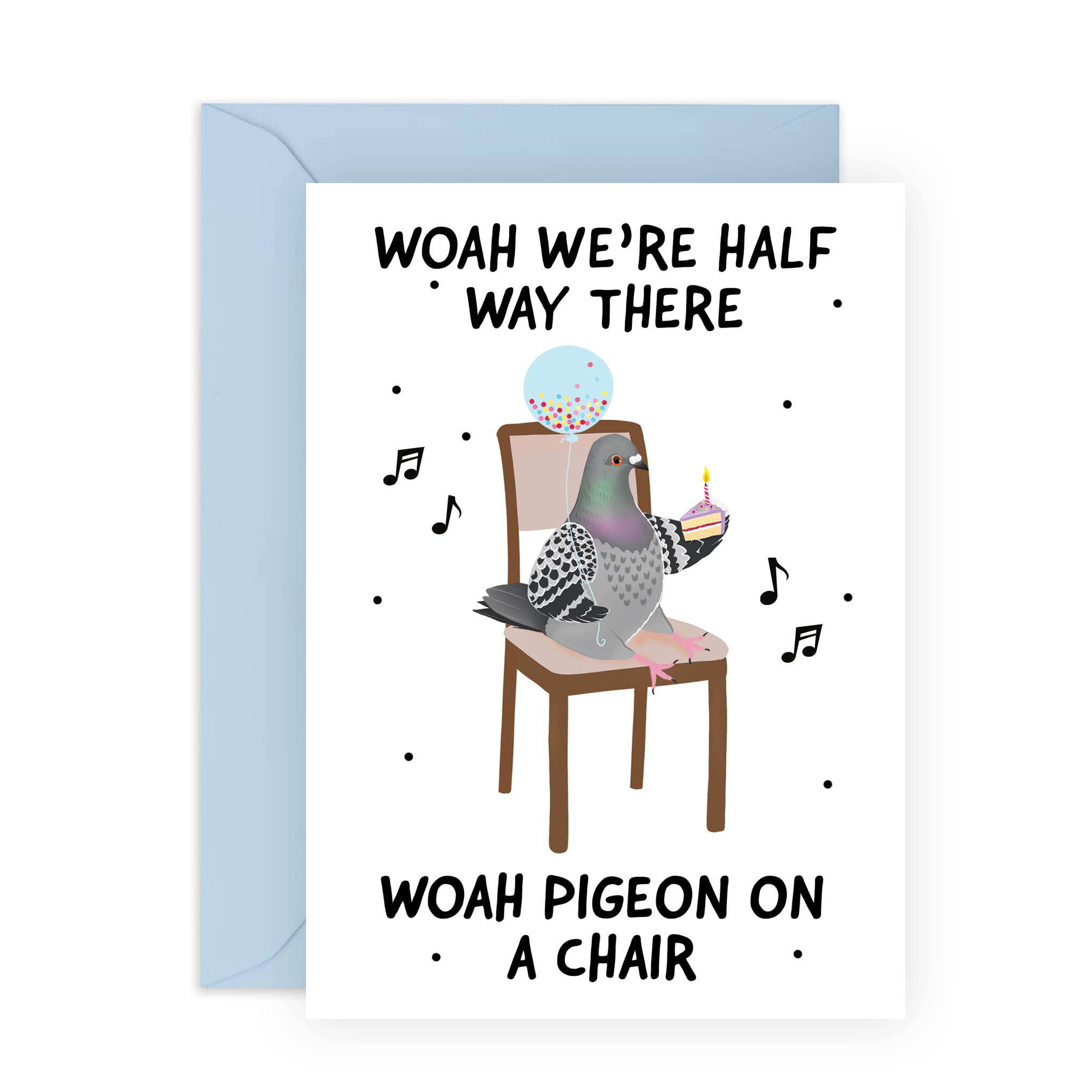 CENTRAL 23 Funny Birthday Cards For Men - Funny Cards For Women - 'Pigeon On A Chair' - Gifts For Him Her - Banter Pun - Birthday Cards For Dad Mom Friends - Comes With Stickers