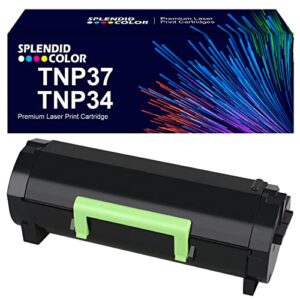 splendidcolor compatible toner cartridge replacement for konica minolta tnp34 tnp-34 tnp37 tnp-37 a63t01w a63t01f bizhub 4700p printer. 22,000 pages