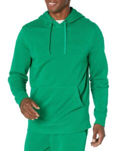 amazon essentials men's lightweight long-sleeve french terry hoodie (available in big & tall), green, x-large