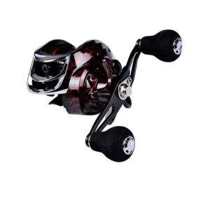 fishing baitcasting reel, 18+1bb drag baitcasters, magnet braking system bait caster reel, 7.1:1 gear ratio ultra smooth baitcaster fishing reel dw121l left hand