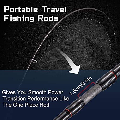 Sougayilang Baitcasting Fishing Rod and Reel Combo, Medium 6'/7' Low Profile with SuperPolymer Handle(2 Pieces 7ft Right)