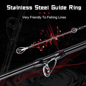 Sougayilang Baitcasting Fishing Rod and Reel Combo, Medium 6'/7' Low Profile with SuperPolymer Handle(2 Pieces 7ft Right)