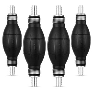 4 pieces black primer bulb rubber fuel pump transfer vacuum fuel primer bulb marine gas siphon hand pump outboard fuel line for petrol marine boat accessories (3/8 10mm)