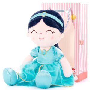 gloveleya dolls princess girls toy first baby girl gifts soft plush manor princess doll jasmins aqua 16"