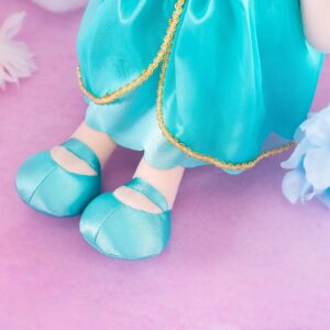 Gloveleya Dolls Princess Girls Toy First Baby Girl Gifts Soft Plush Manor Princess Doll Jasmins Aqua 16"