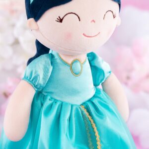 Gloveleya Dolls Princess Girls Toy First Baby Girl Gifts Soft Plush Manor Princess Doll Jasmins Aqua 16"