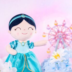 Gloveleya Dolls Princess Girls Toy First Baby Girl Gifts Soft Plush Manor Princess Doll Jasmins Aqua 16"