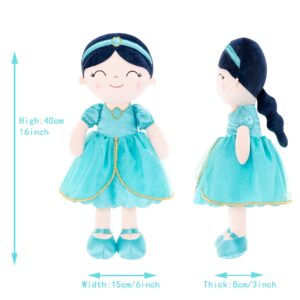 Gloveleya Dolls Princess Girls Toy First Baby Girl Gifts Soft Plush Manor Princess Doll Jasmins Aqua 16"