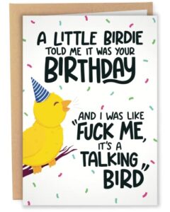 sleazy greetings funny birthday card for men women | little birdie told me it was your birthday card for him her 21st 30th 40th 60th birthday card