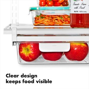 OXO Good Grips Fridge Undershelf Drawer 10 in - for Deli Meat, Cheese, Produce and More,Clear