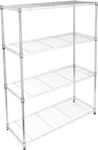 miibox 4-tier heavy duty storage shelving unit 1000lb capacity,chrome,36lx14wx55.91h inch