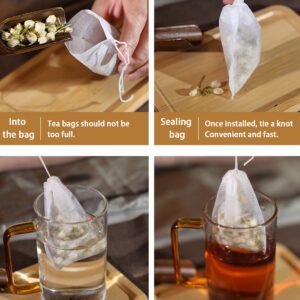 200pcs Disposable Tea Bags for Loose Leaf Tea, Tea Filter Bags with Free Tea Spoon for Loose Tea Loose Leaf Tea, Coffee, Spice, Herbs (QS53)